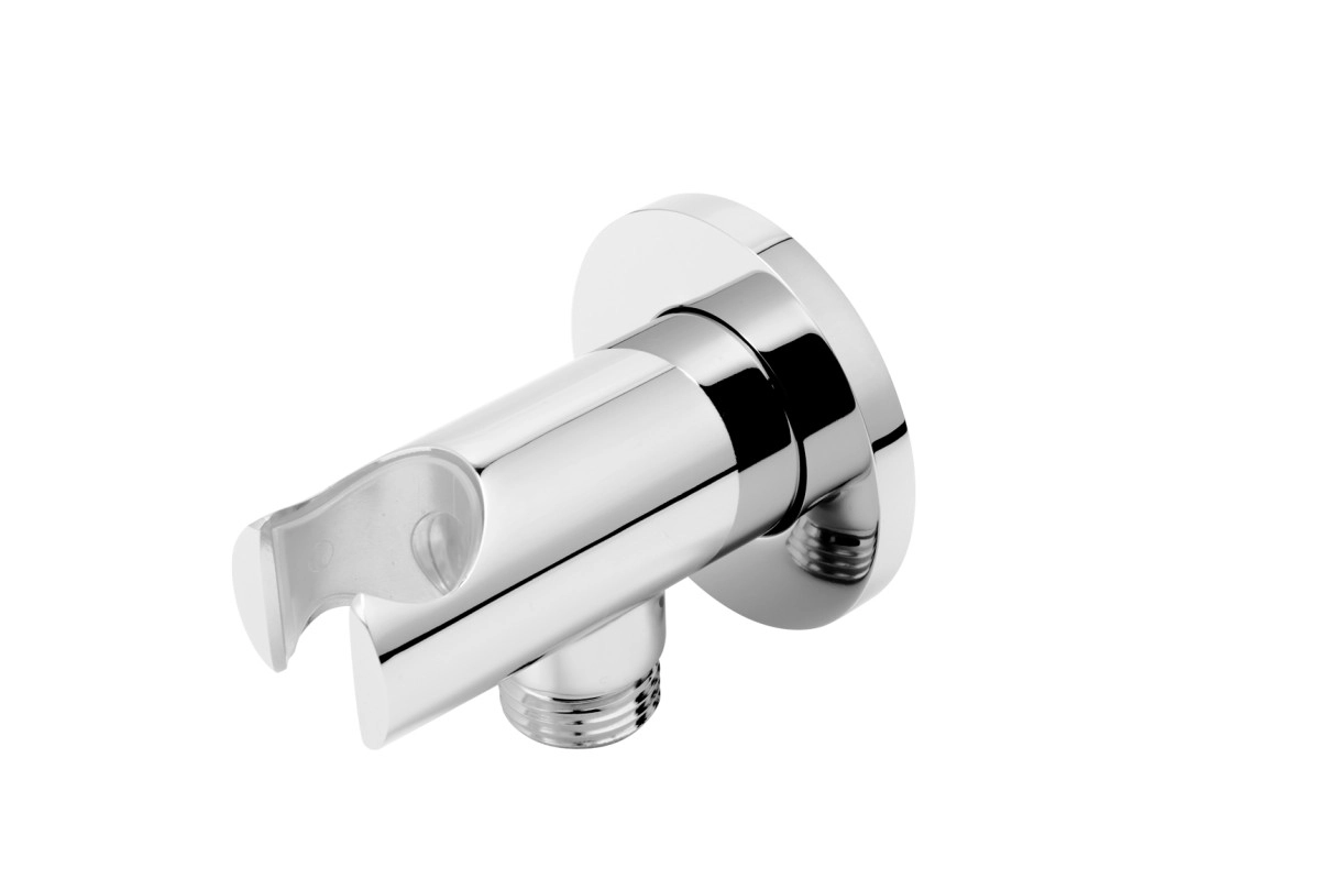 Угловое соединение с держателем FDesign 1/2" круглое, хром купить ...